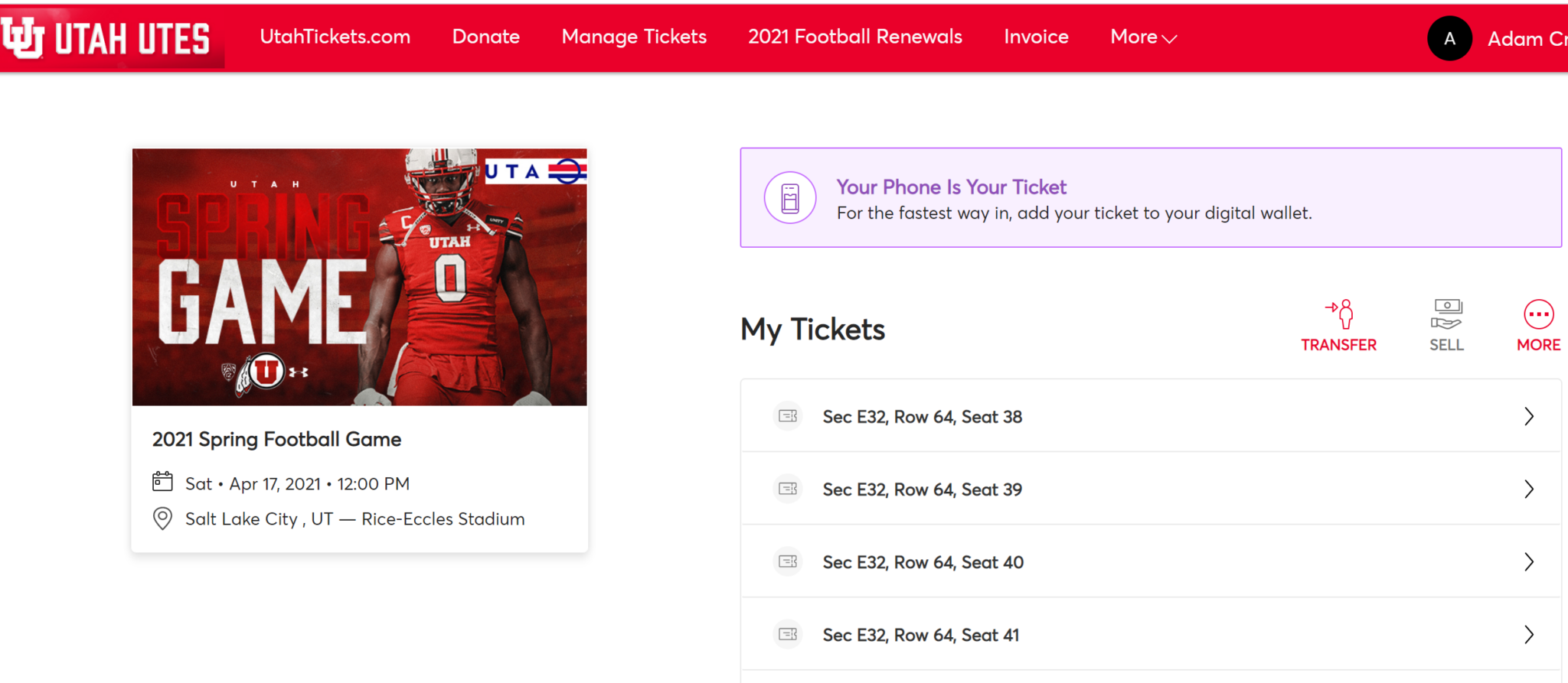 Managing Your Tickets - Utah Tickets